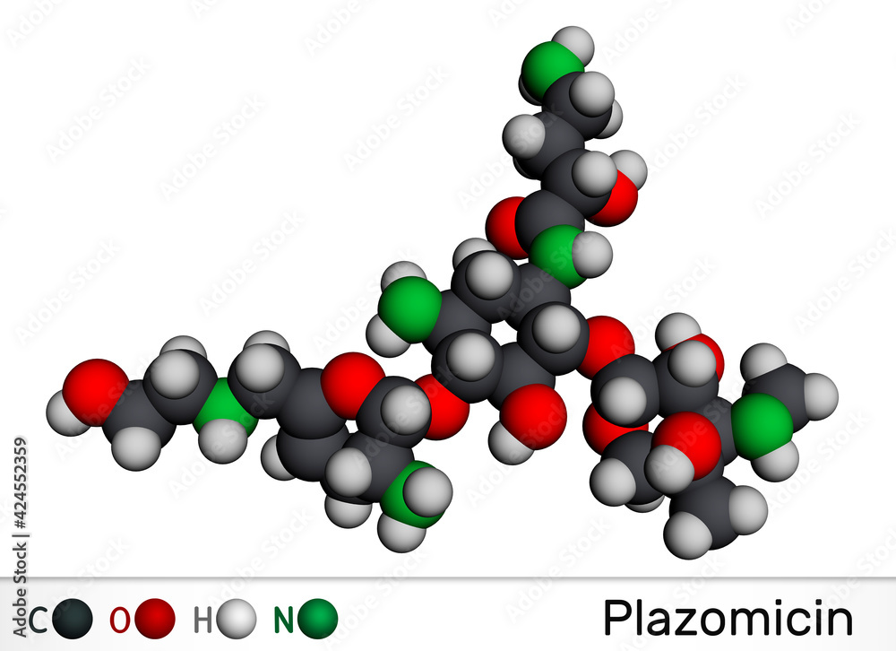 Plazomicin, molecule. It is aminoglycoside antibiotic used for urinary ...