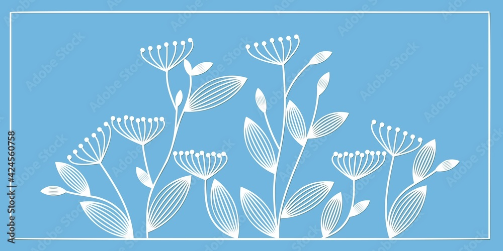 Vector illustration of flowers and plants from paper. Template for ...