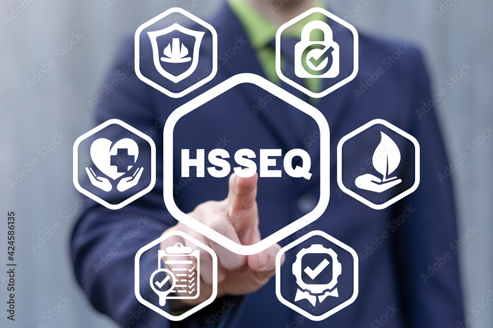 Concept of HSSEQ Health Safety Security Environment Quality. HSEQ HSE ...