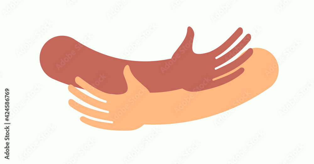 Human hugs hugging hands support and love symbol hugged arms girth ...