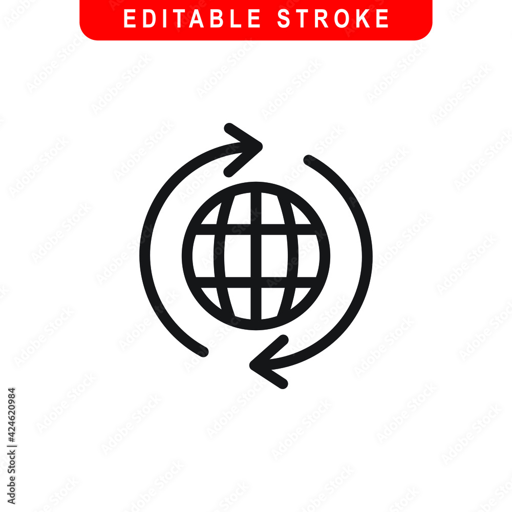 World Trade Outline Icon. World Trade Line Art Logo. Vector ...