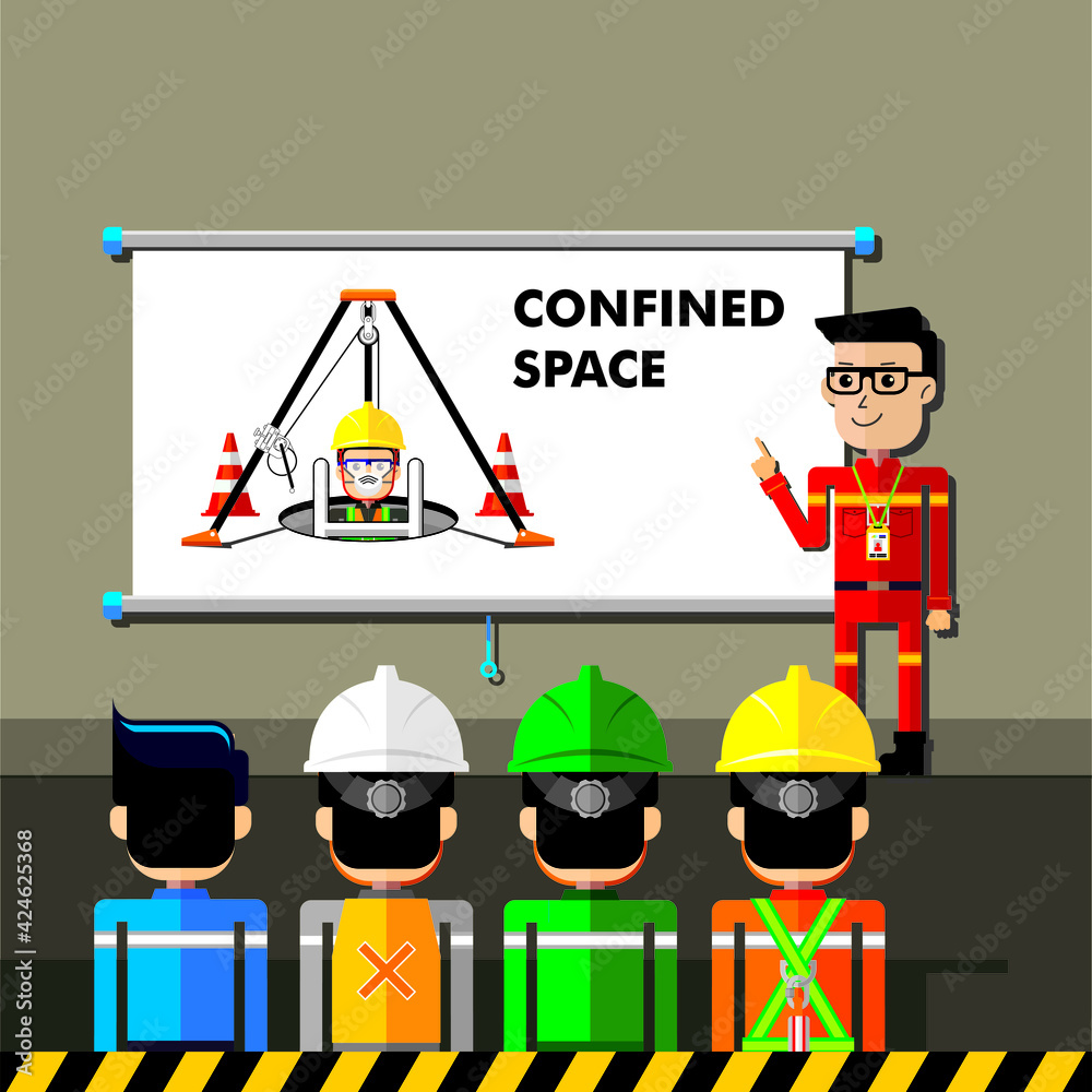 Taining education illustration design on construction site project ...