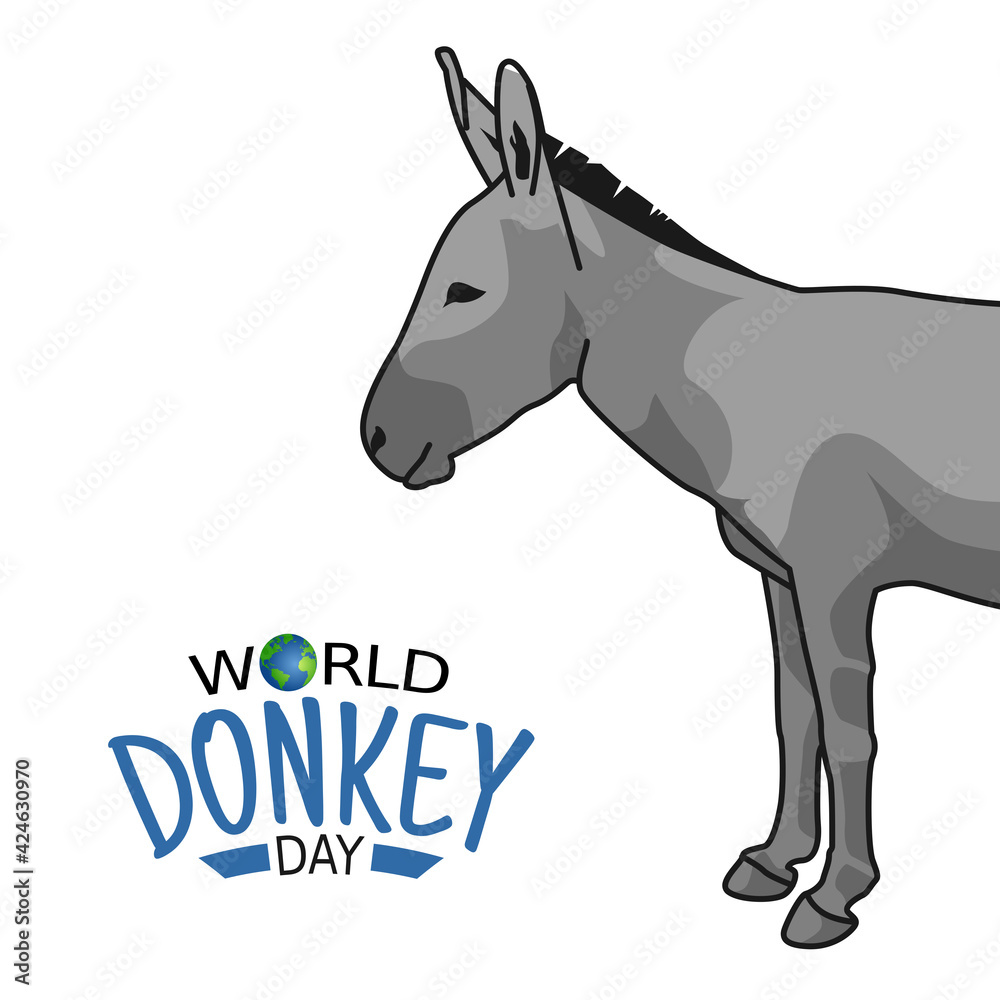 vector graphic of world donkey day good for world donkey day ...