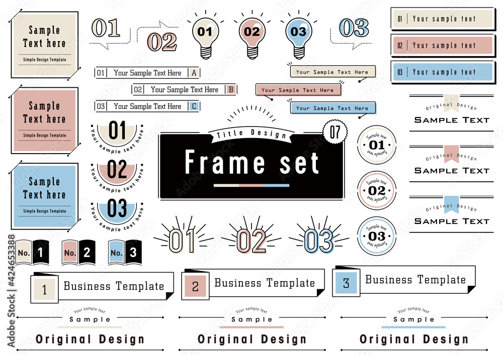 Title Design Frame set Stock Vector | Adobe Stock