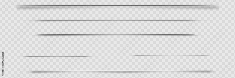 Dividers isolated on transparent background. Shadow dividers. Vector ...