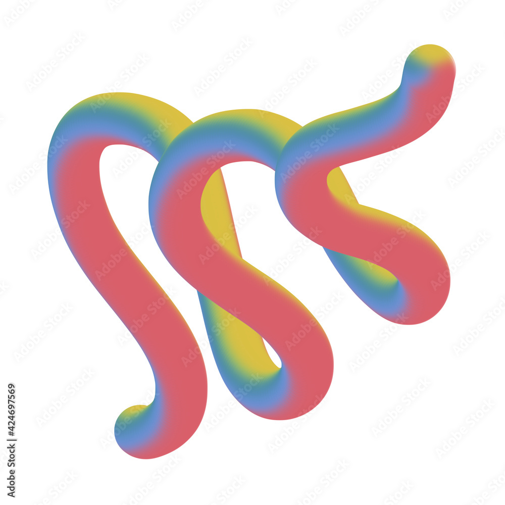 3D Fluid element with trendy gradient effects. Nostalgic for 90s vibe ...