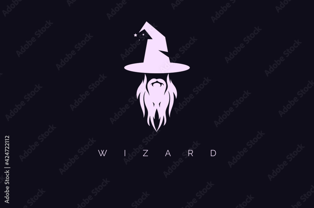 Creative minimal wizard warlock logo Stock Vector | Adobe Stock