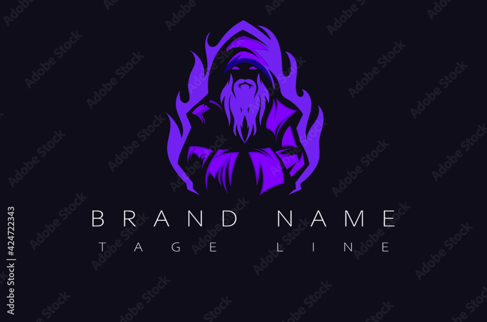 Vetor de Wizard bring magic game logo . Wizard Card logo. Wizard Team e ...