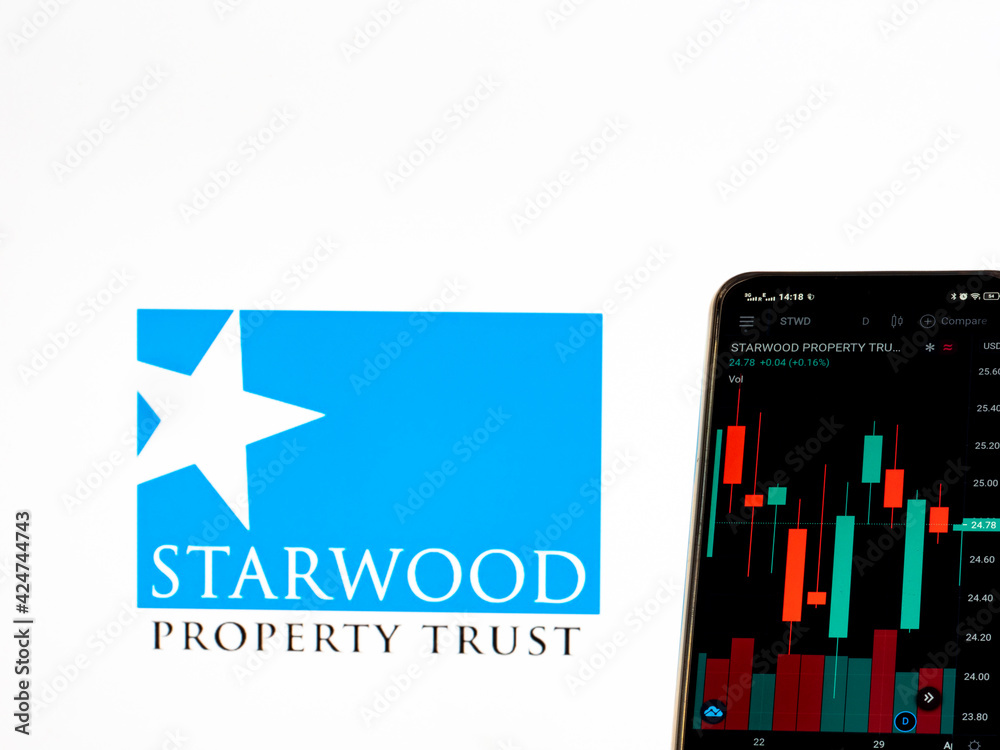 In this photo illustration the stock market information of Starwood ...