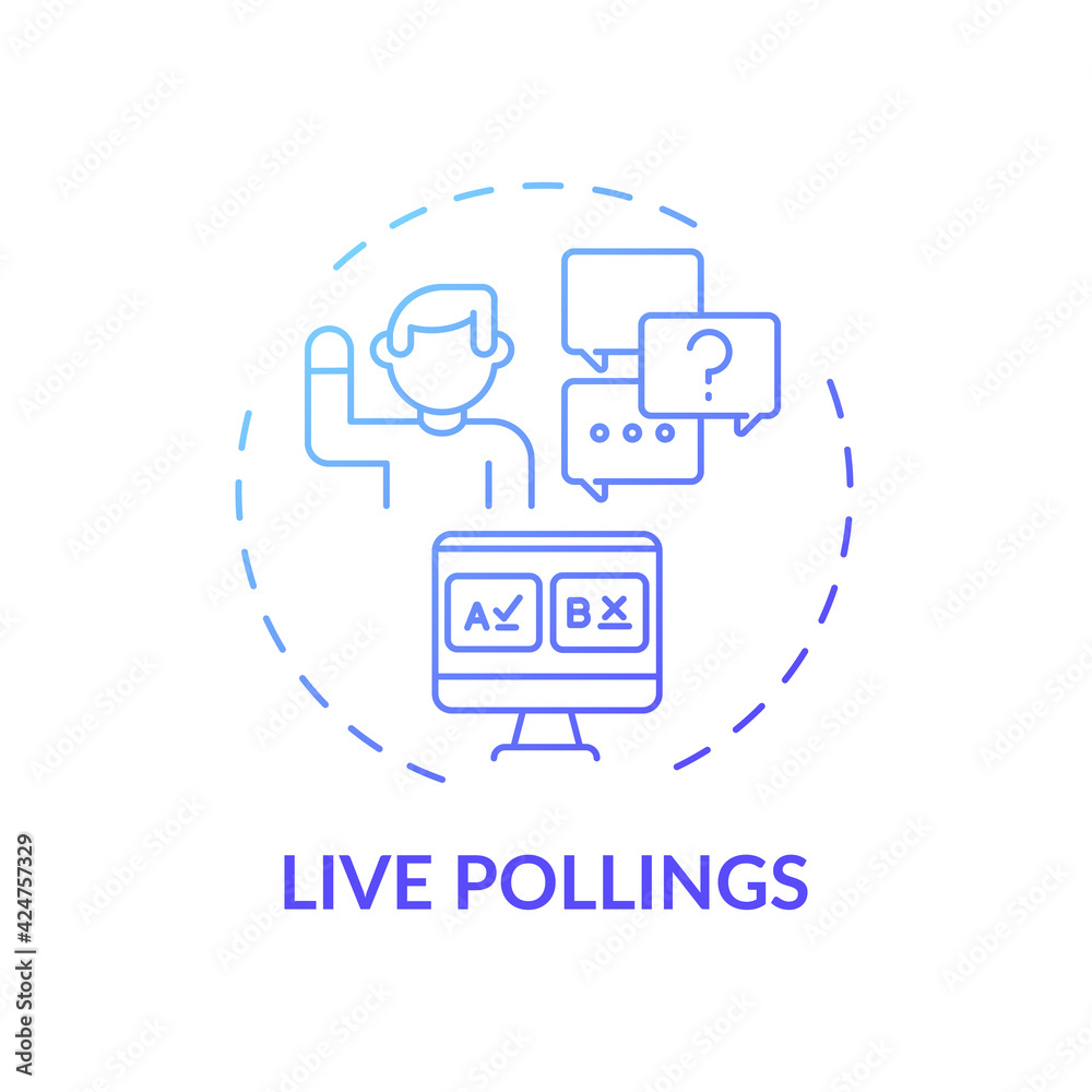 Live pollings concept icon. Virtual events success tip idea thin line ...
