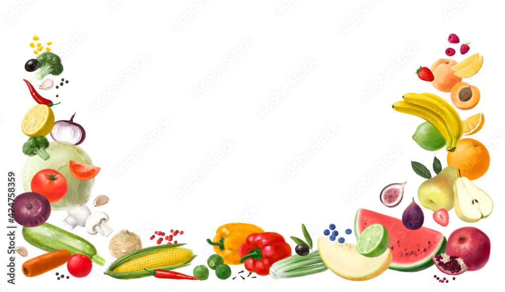 Nutrition concept for Vegan food. Healthy products. Assortment of ...