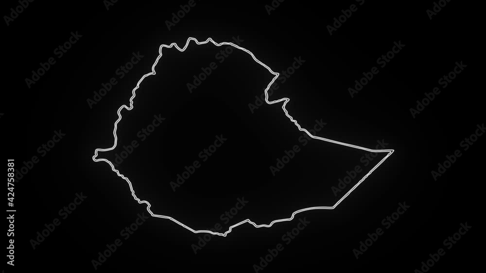 Map of Ethiopia, Ethiopia outline, Animated close up map of Ethiopia ...
