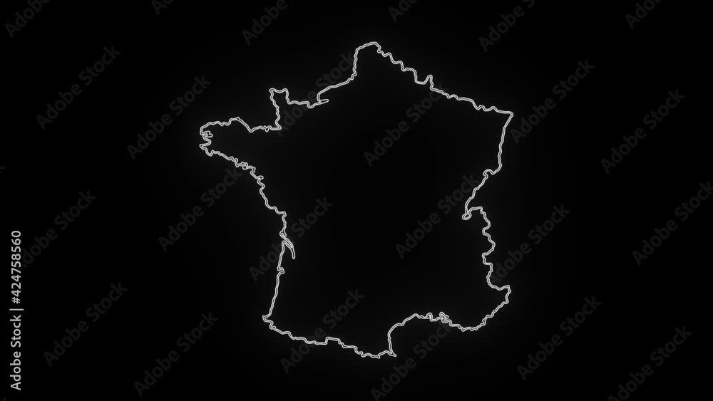 Map of France, France outline, Animated close up map of France 素材庫影片 ...