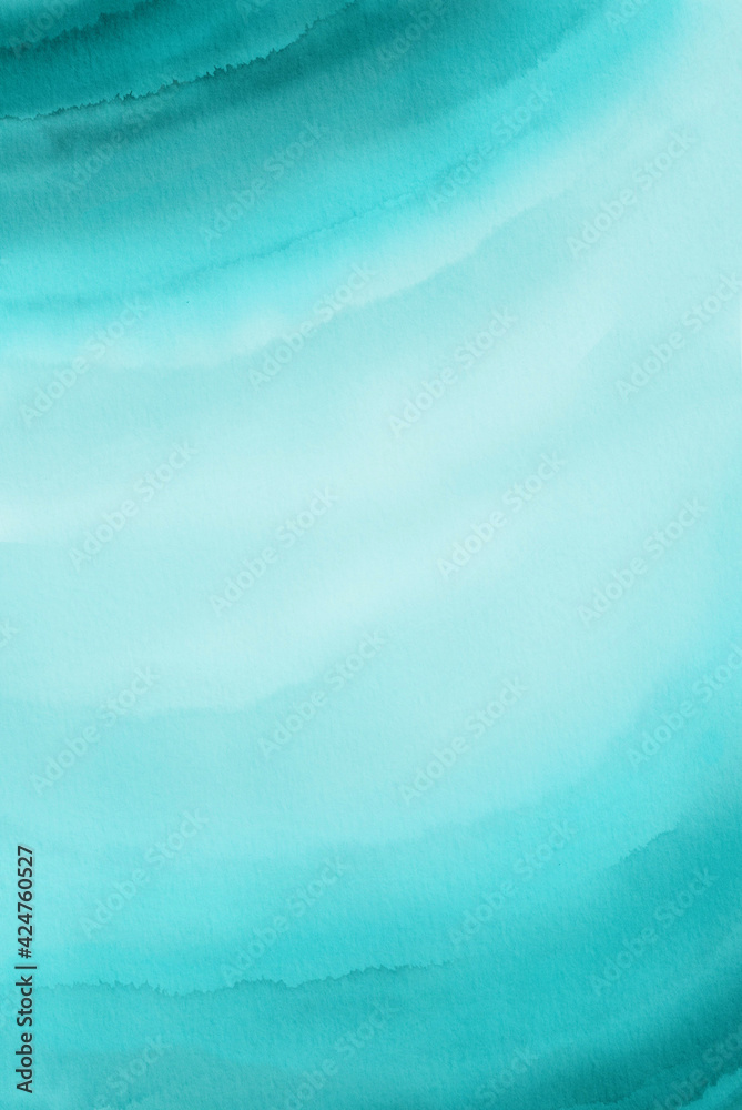 Turquoise Watercolor Background Texture, Teal Digital Paper Stock ...