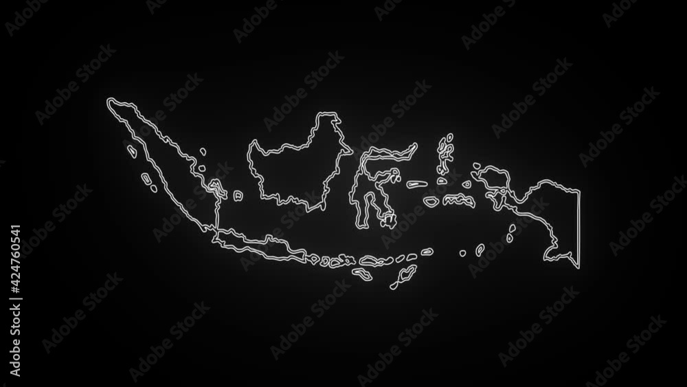 Map of Indonesia, Indonesia outline, Animated close up map of Indonesia ...