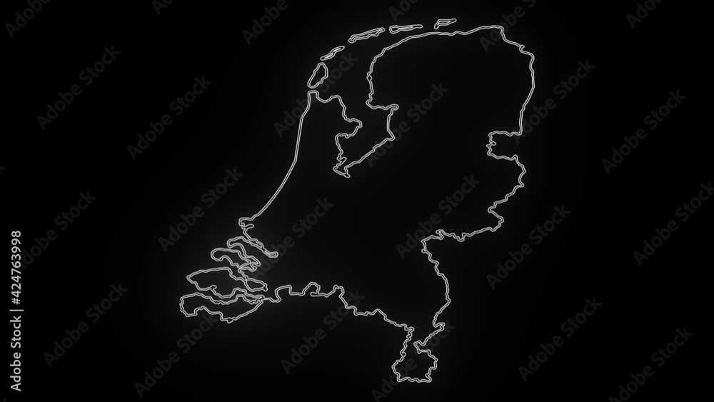 Map of Netherlands, Netherlands outline, Animated close up map of ...