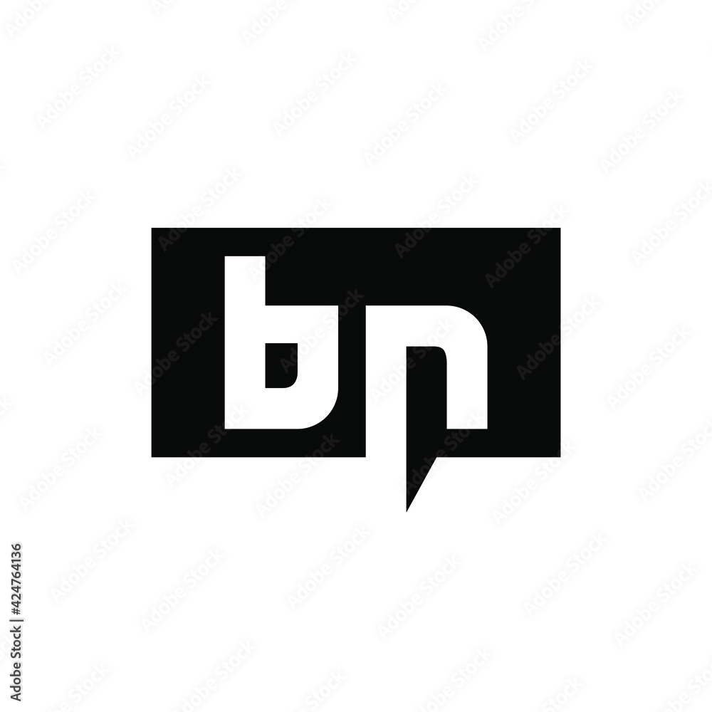 the letter BN. vector logo monogram alphabet minimalist design Stock ...