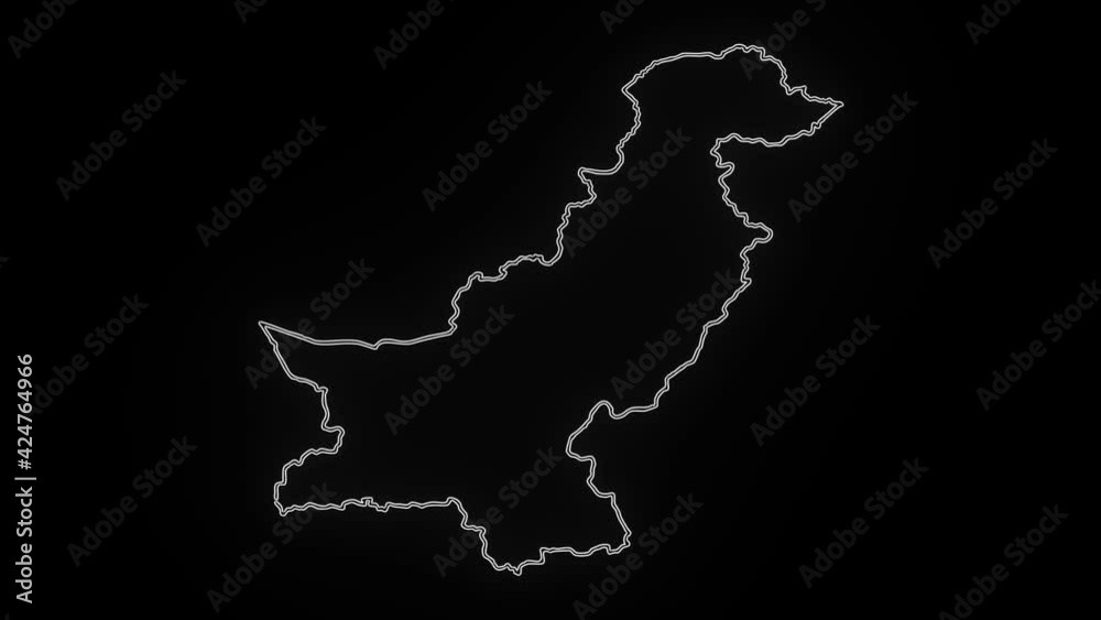 Map of Pakistan, Pakistan outline, Animated close up map of Pakistan ...