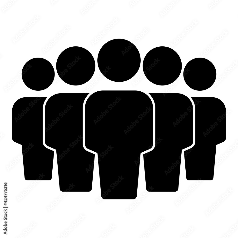 nsui5 NewSimpleUserIcon nsui - english - 5 people icon . crowd group ...