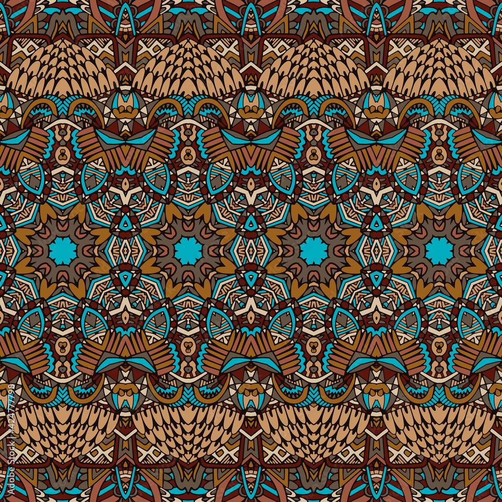 Vector seamless pattern african art batik ikat. Ethnic print vintage ...
