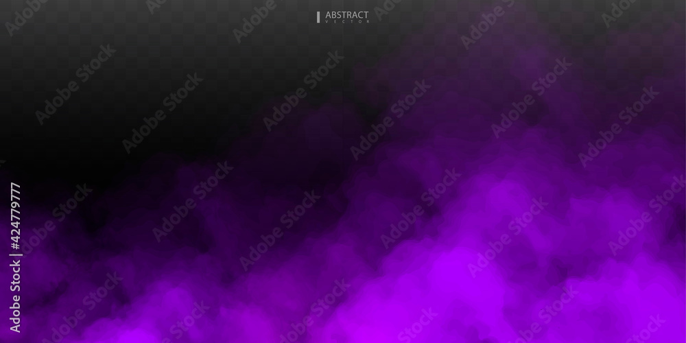 Purple Fog or smoke isolated transparent special effect. Purple vector ...