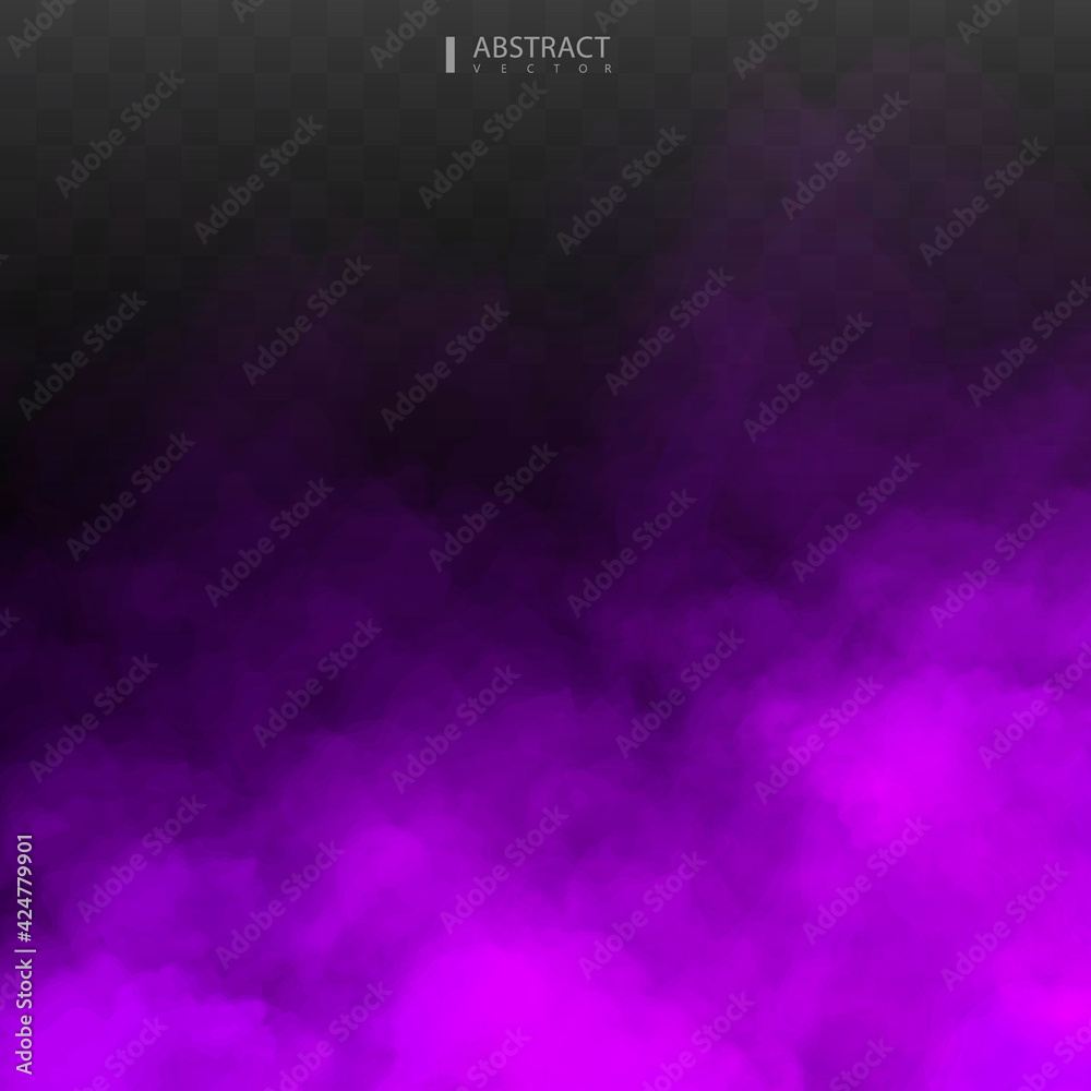 Purple Fog or smoke isolated transparent special effect. Purple vector ...
