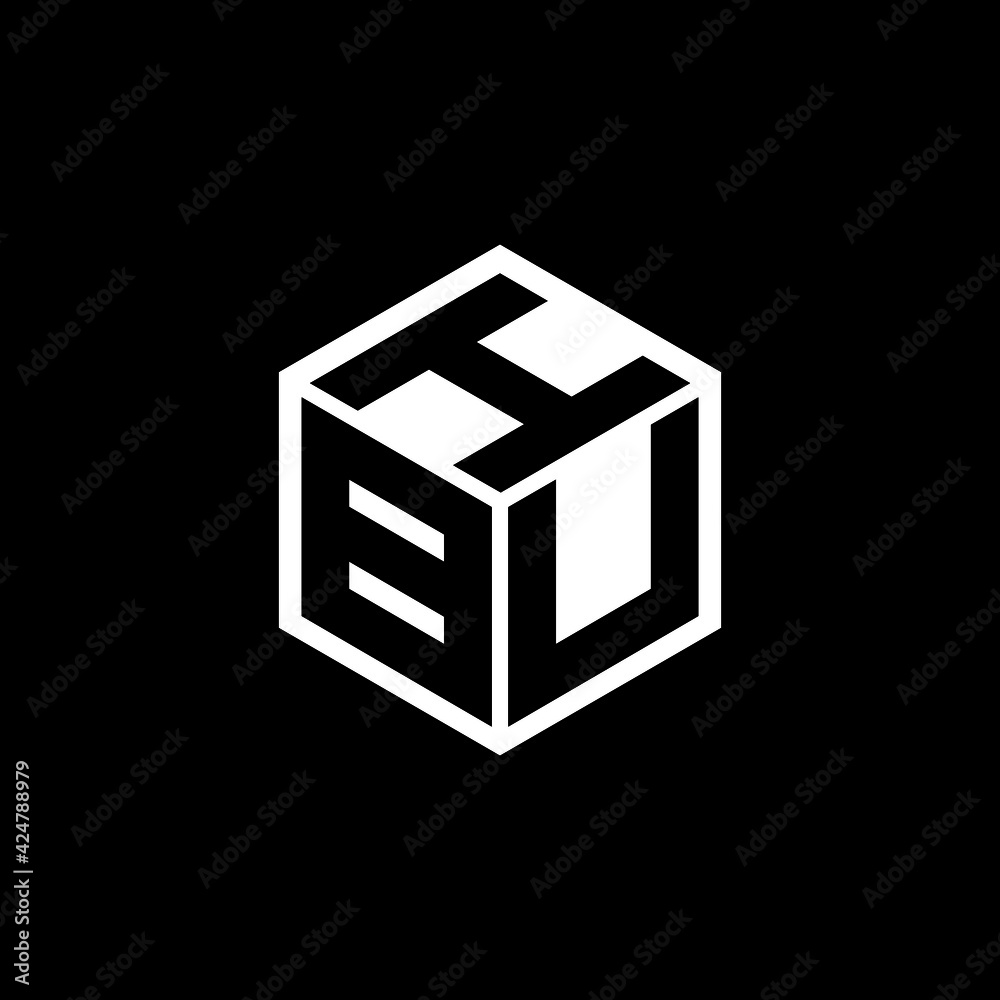 BUI letter logo design with black background in illustrator, vector ...