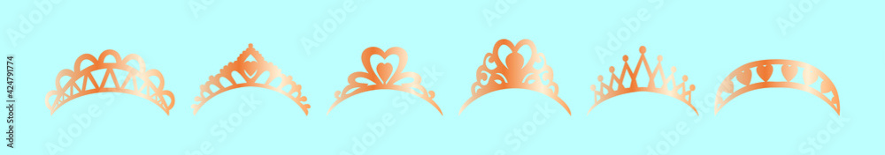 set of pageant cartoon icon design template with various models. vector ...