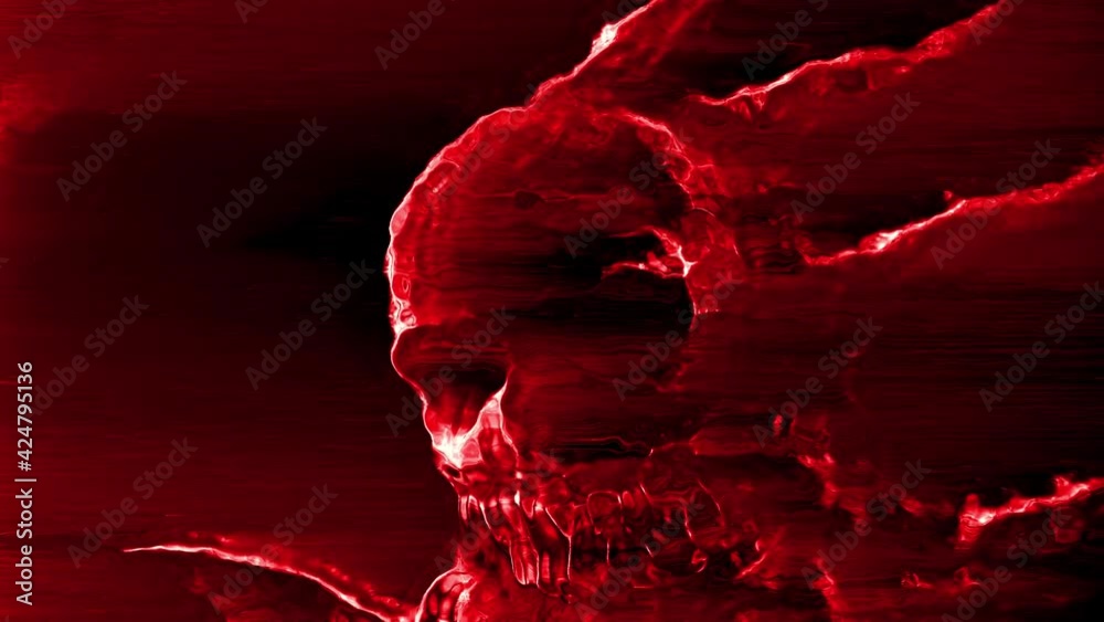 Creepy martian creature. Alien head 2D animation in horror fiction ...