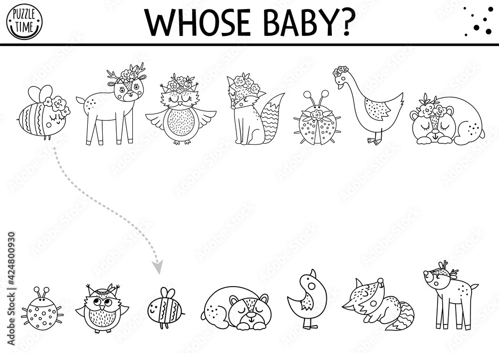 Baby Animals With Their Mothers Worksheet