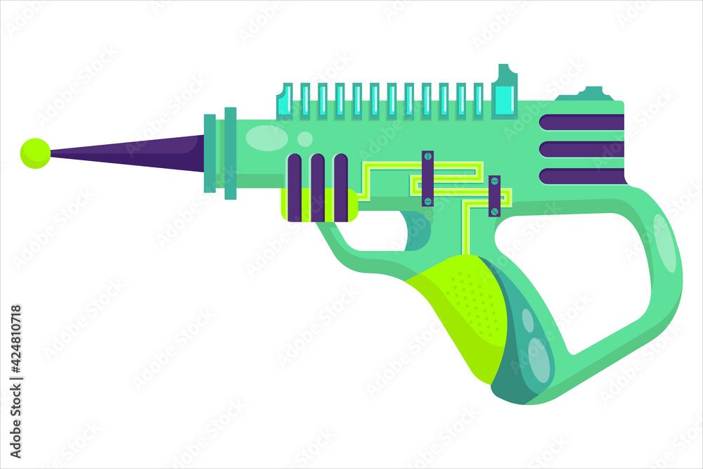 vector clip art blaster. a vivid illustration of an unusual alien ...