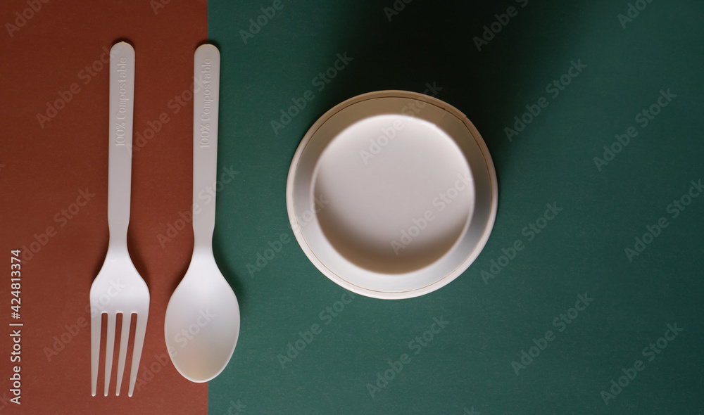 100% compostable scoop, cup, fork. Biodegradable disposable utensil ...