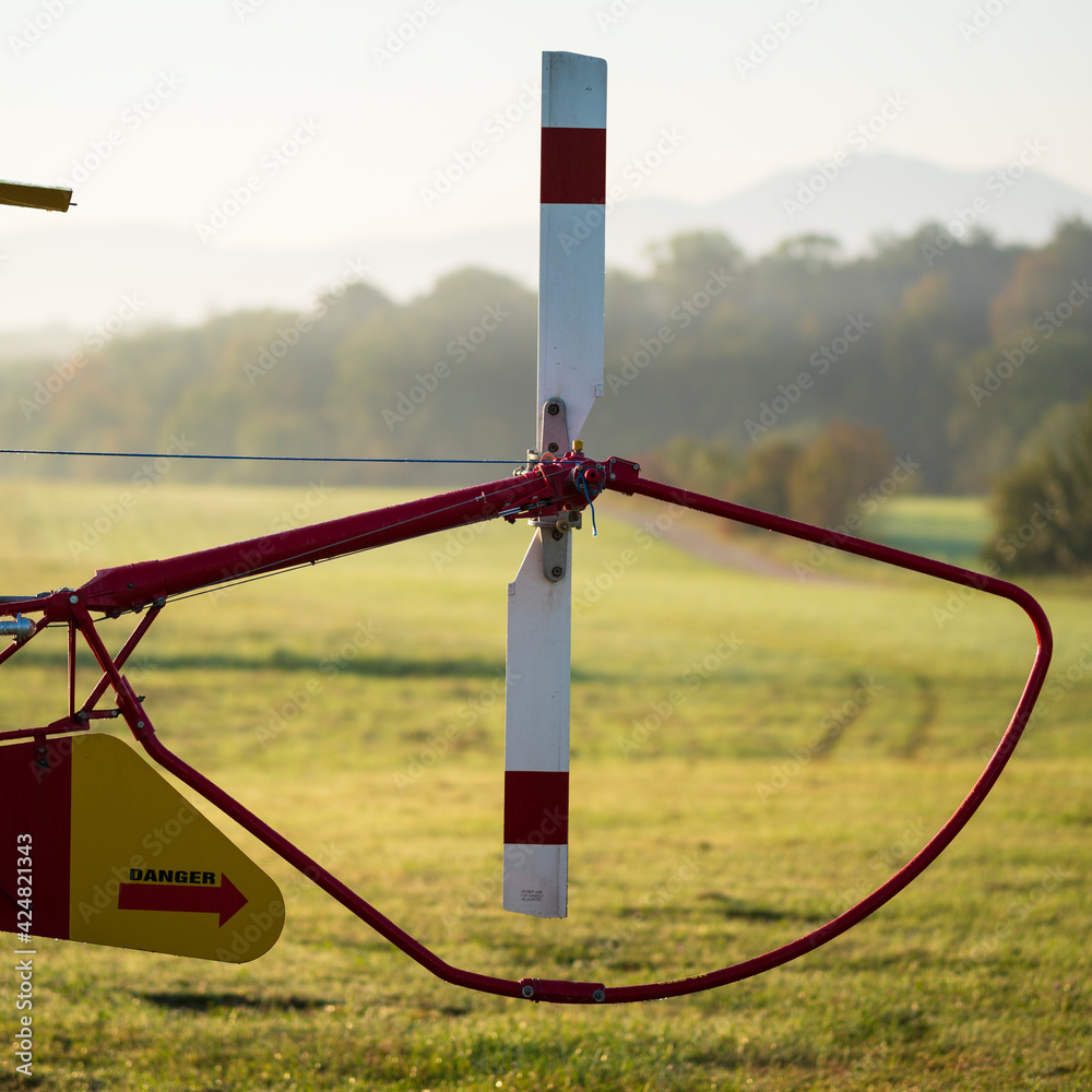 Tail rotor at the tail of a traditional single-rotor helicopter Stock ...