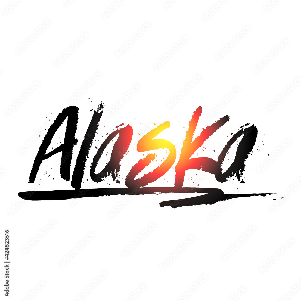 Colorful alaska graffiti text vector Stock Vector | Adobe Stock