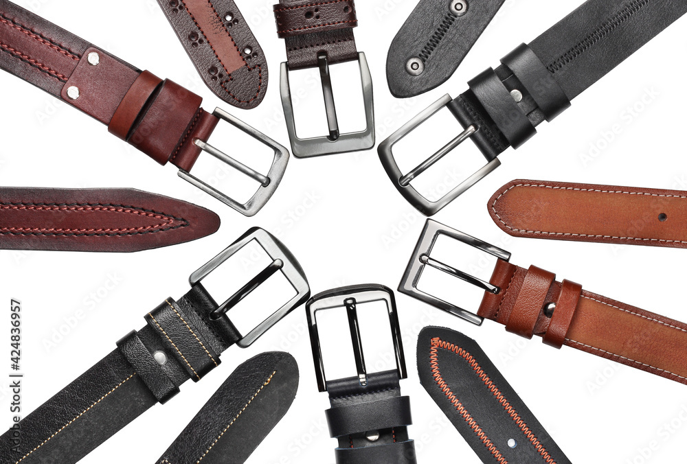 Belt, belt, top view, isolated on white background. Stock Photo | Adobe ...