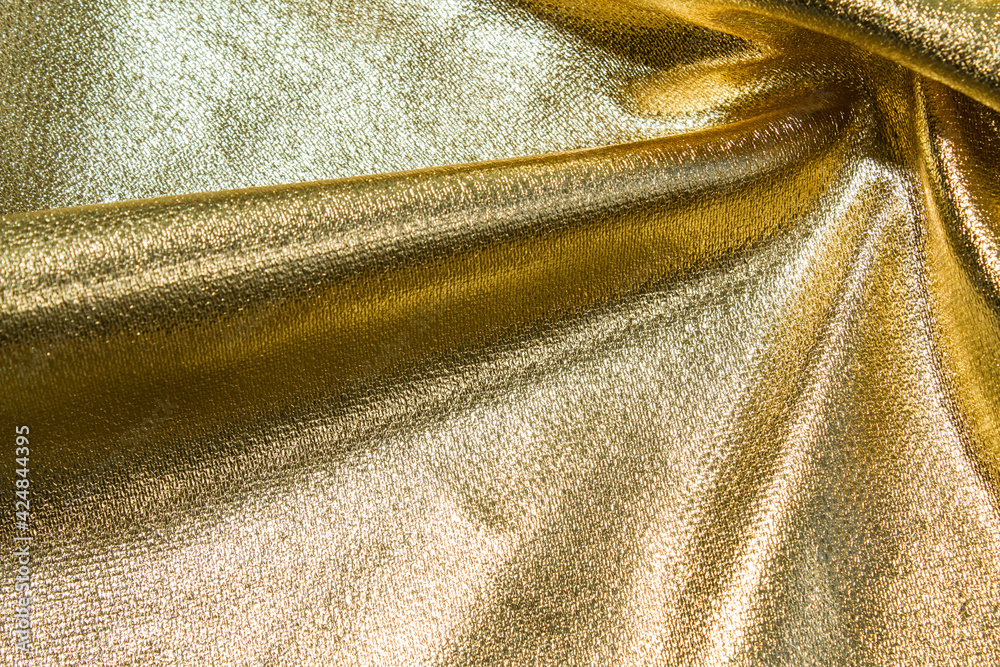 shiny Golden fabric close up background. golden cloth texture Stock ...