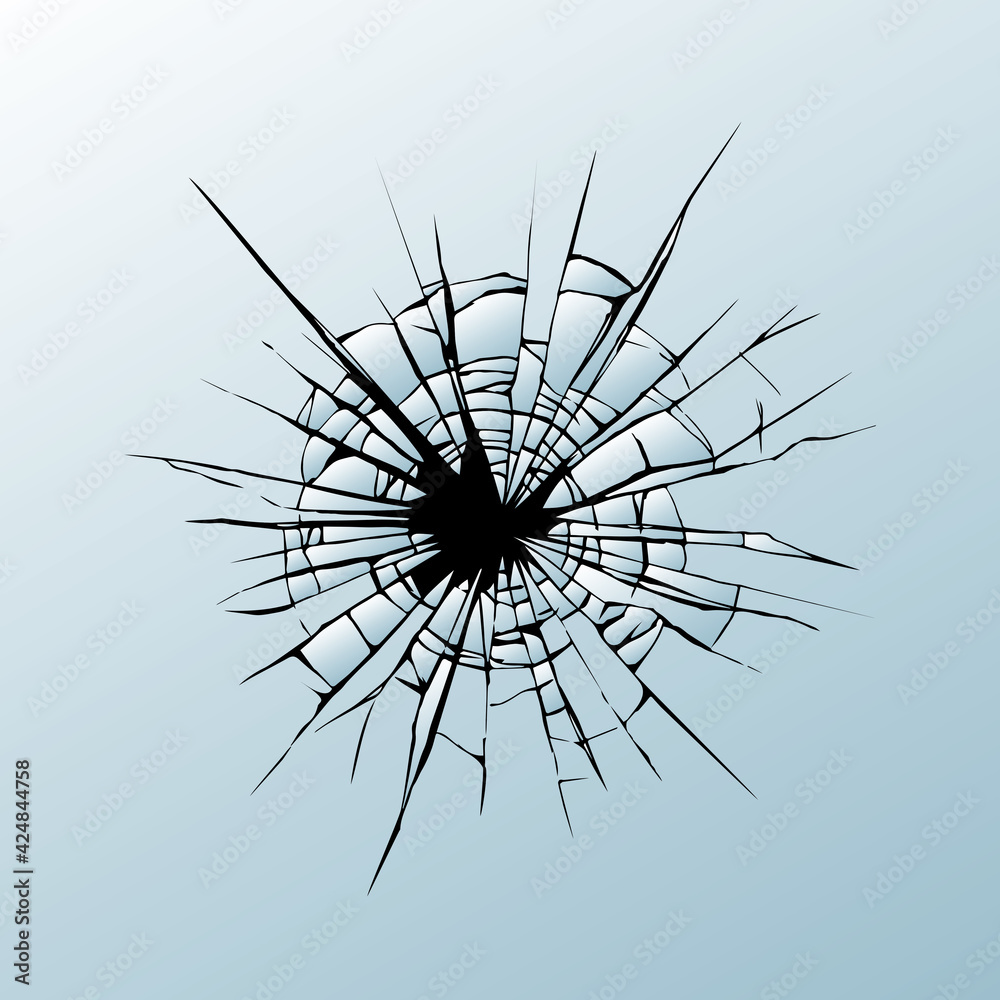 Broken glass. Vector drawing Stock Vector | Adobe Stock