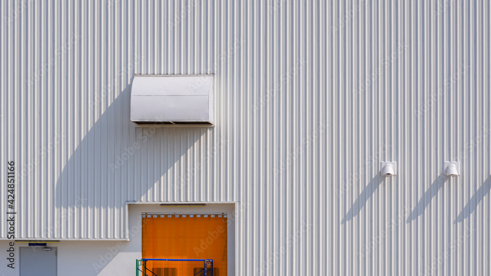 Front view of dryer vent and central gas heating boilers flue chimney ...