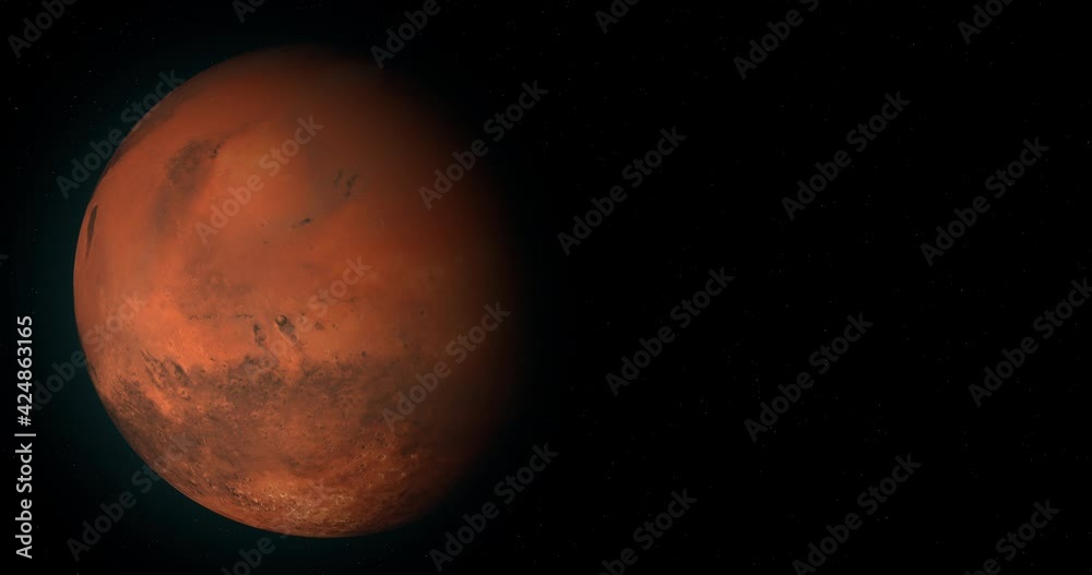The planet Mars is the fourth planet from the Sun. Stock Video | Adobe ...