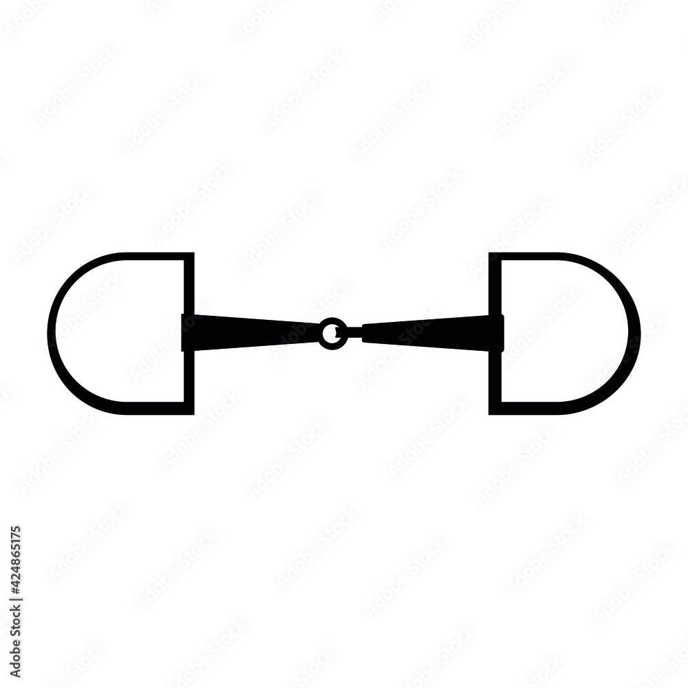 Vector horse equestrian bit snaffle silhouette isolated on white ...