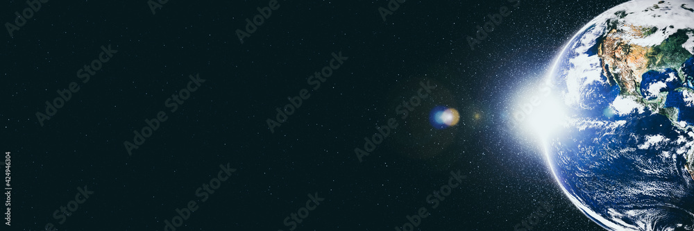 Planet earth globe view from space showing realistic earth surface and ...