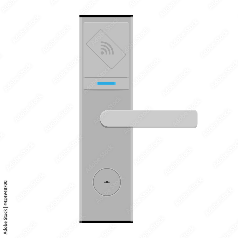 Smart card door key lock system in hotel isolated on white background ...