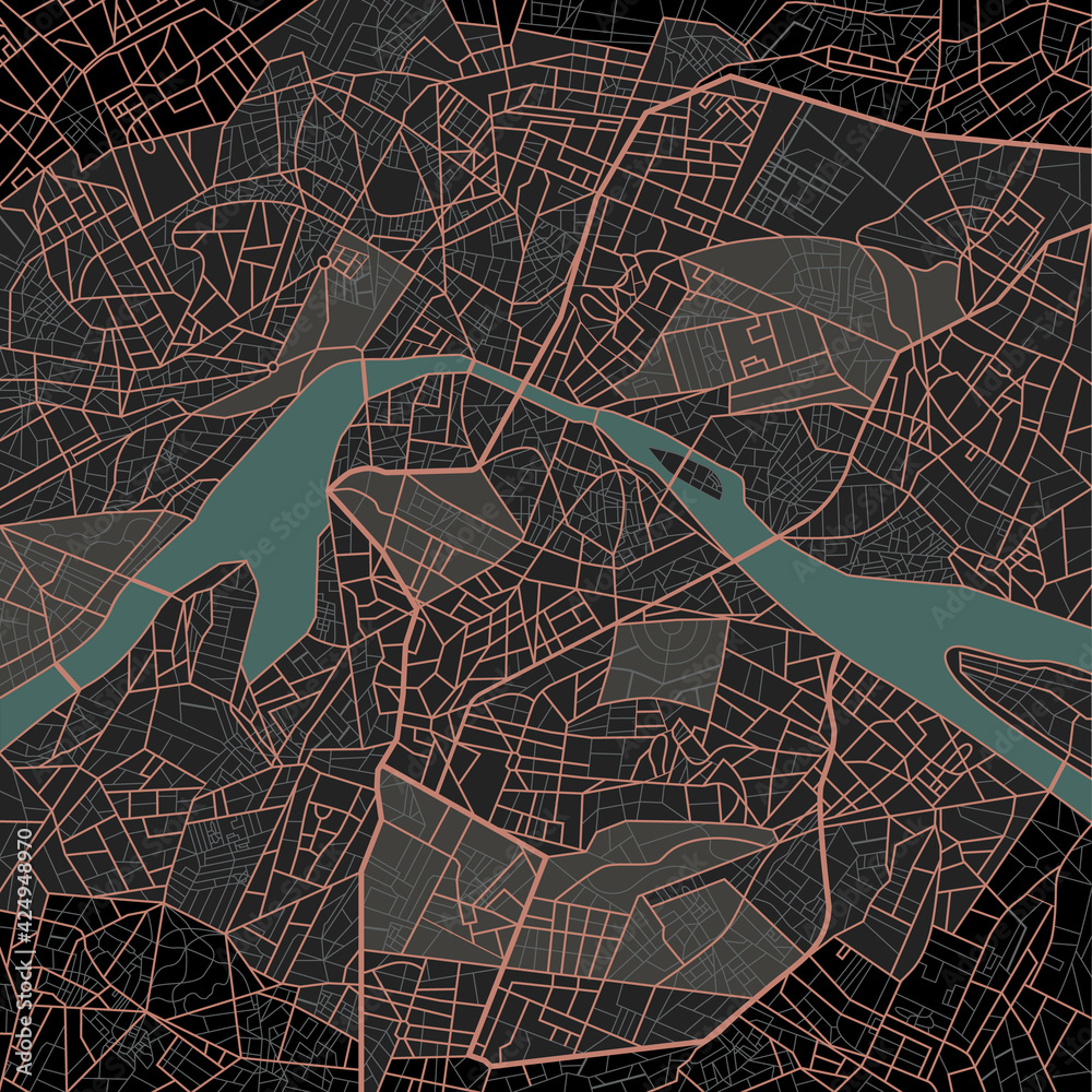 Vector illustration city map. Scheme of roads. Stock Vector | Adobe Stock