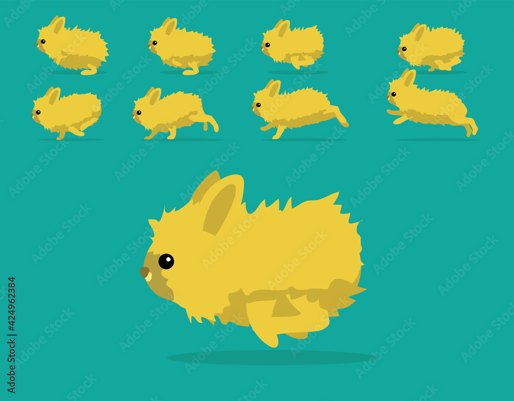 Animal Animation Sequence Rabbit Lionhead Cartoon Vector Stock Vector ...