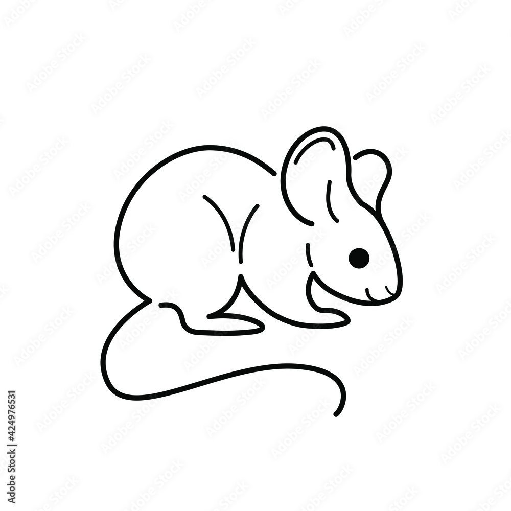Cartoon mouse - cute character for children. Vector illustration in ...