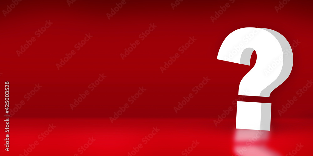 Question mark Sign 3D Rendered on a red Wallpaper and background ...