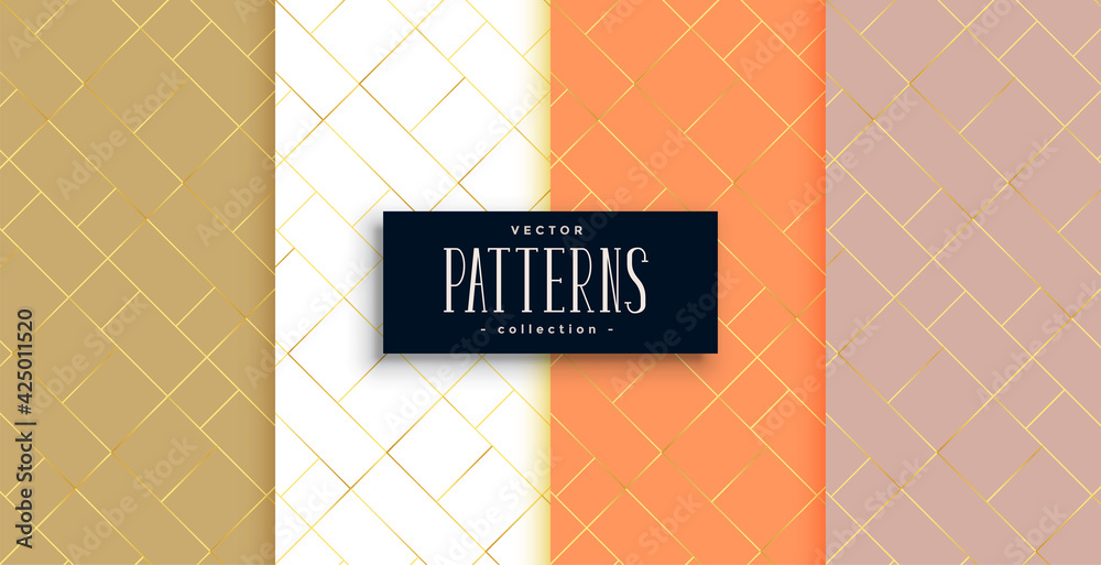 premium golden diamond shape diagonal lines pattern set Stock ...