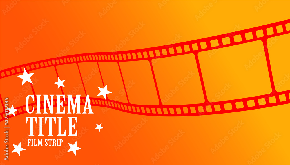 cinema tile movie film strip orange background Stock Vector | Adobe Stock