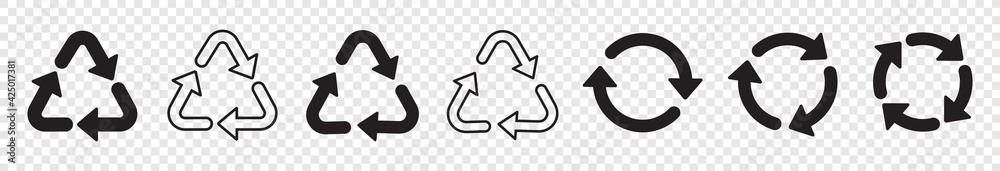 Recycle icon set, Recycle sign, Recycling symbol, Vector illustration ...