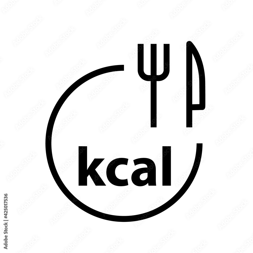 Kcal icon on white Stock Vector | Adobe Stock